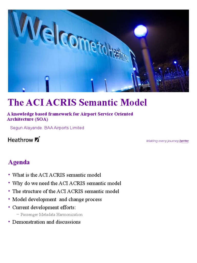 ACI ACRIS Semantic Model v0.1 | PDF | Airport | Information