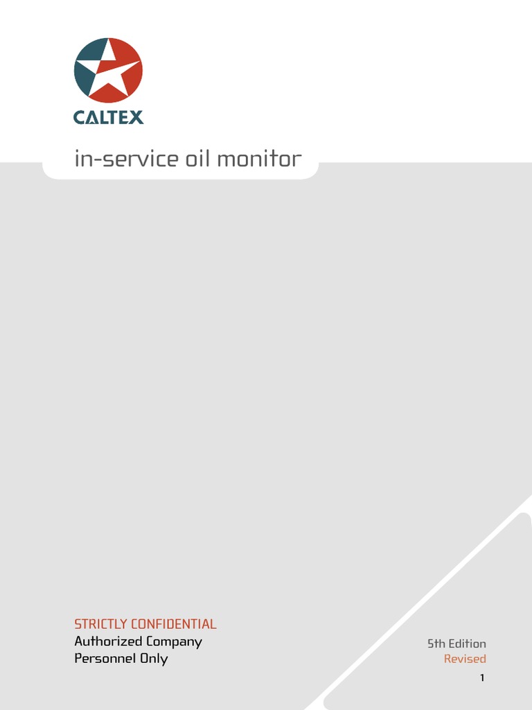 Caltex Oil in Service Monitor | PDF | Chemistry | Materials