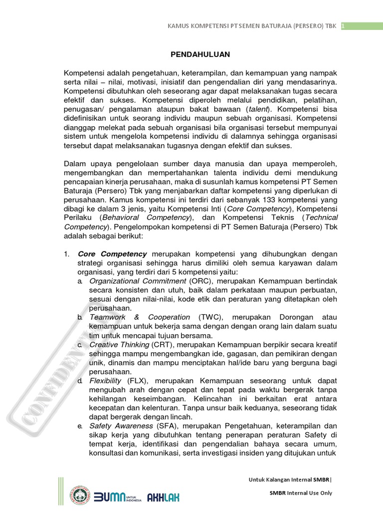 Kamus Kompetensi Core & Behavioral (Indikator Perilaku) - Eselon 3 | PDF