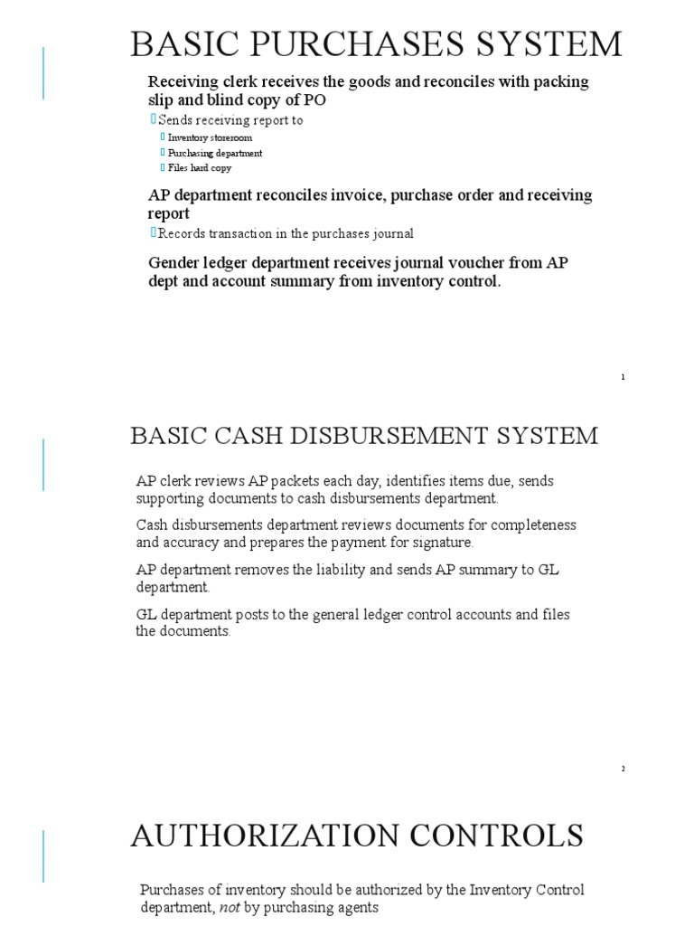 Basic Purchases System: Sends Receiving Report To | PDF | Finance ...