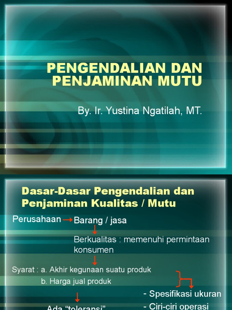 1.PENGENDALIAN Dan Penjaminan Mutu | PDF | Komputer
