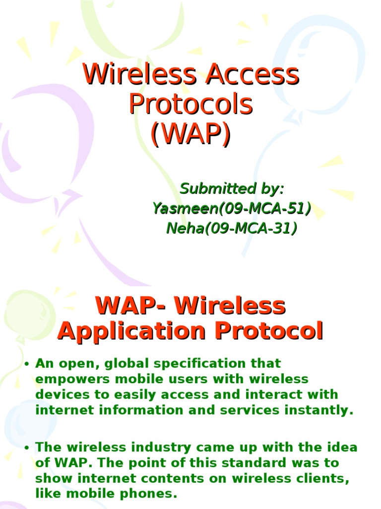 Wireless Access Protocols | PDF | Computer Network | Telecommunications Standards