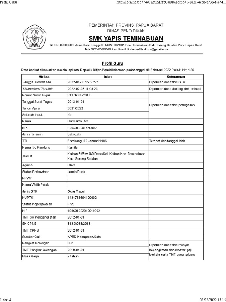 Profil Guru Anto | PDF