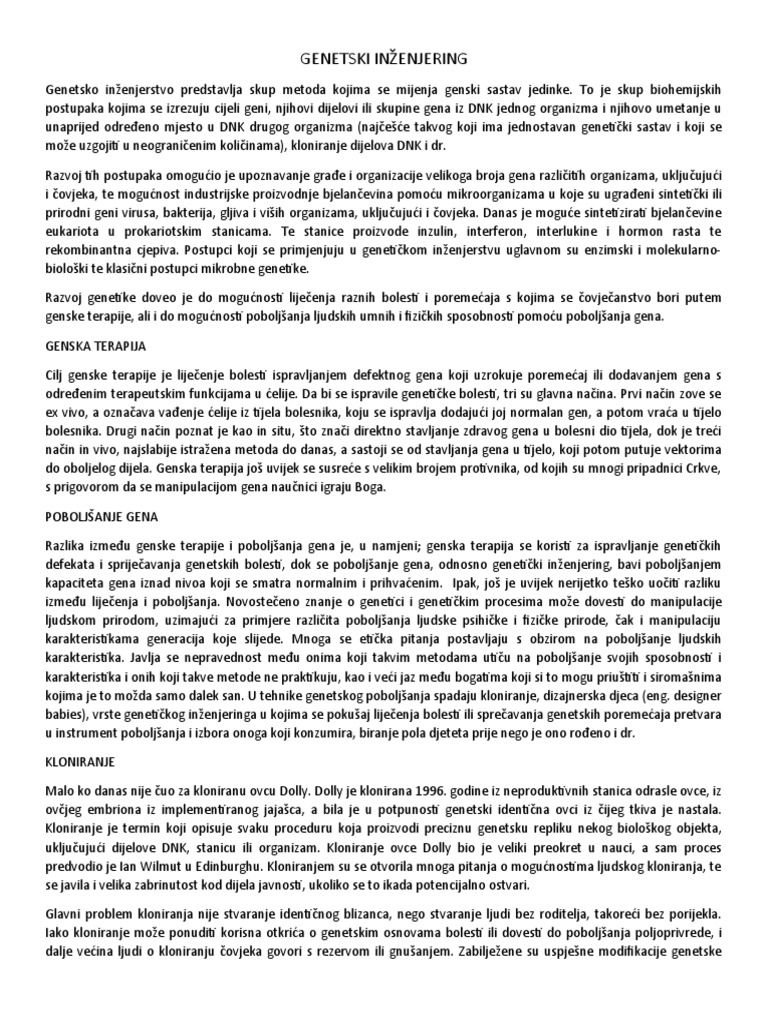 Genetski Inženjering | PDF
