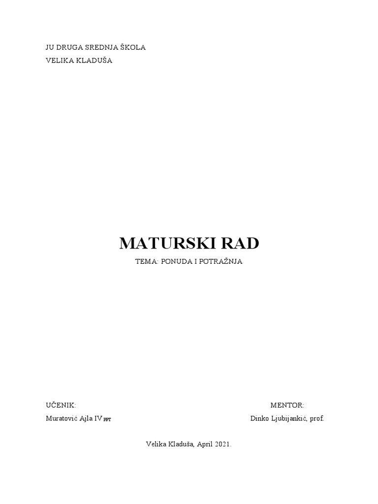 Maturski Rad | PDF