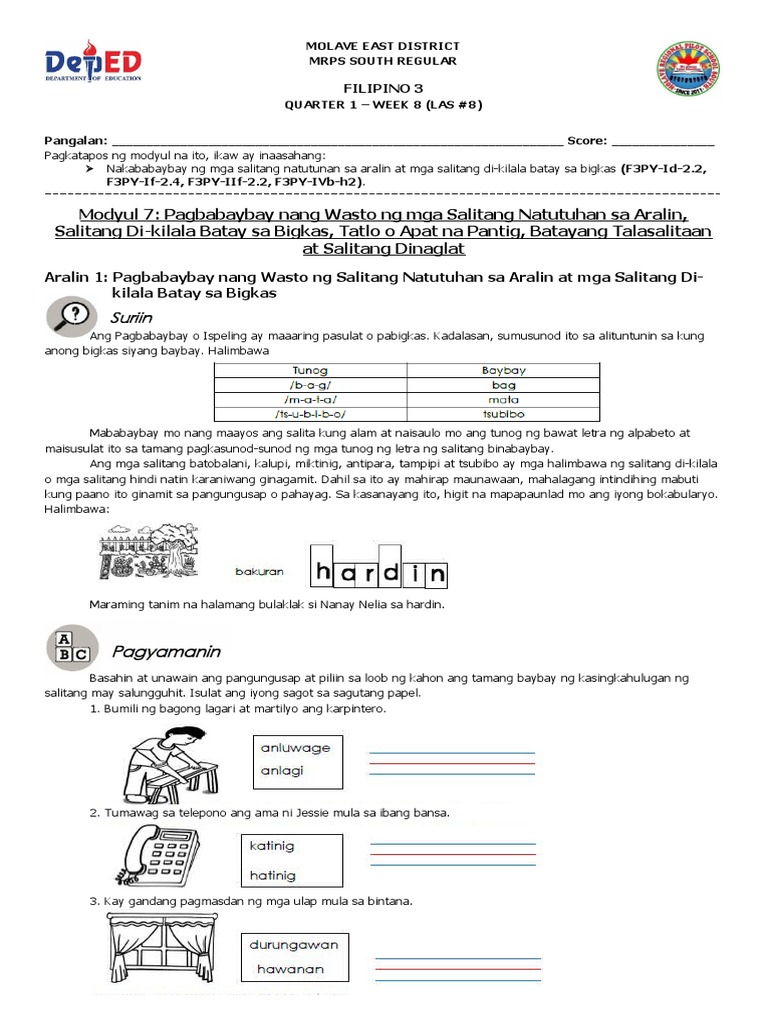 Fil 3 Q1 Week 8 Las8 | PDF