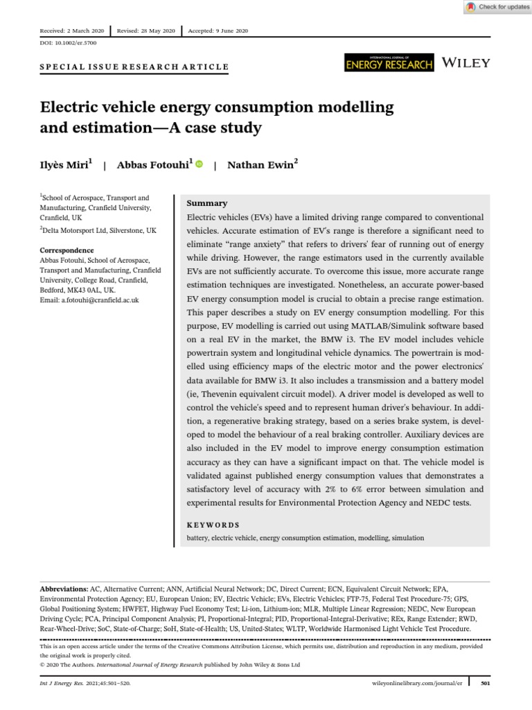 Electric Vehicle Energy Consumption Modelling | PDF | Brake | Electric ...