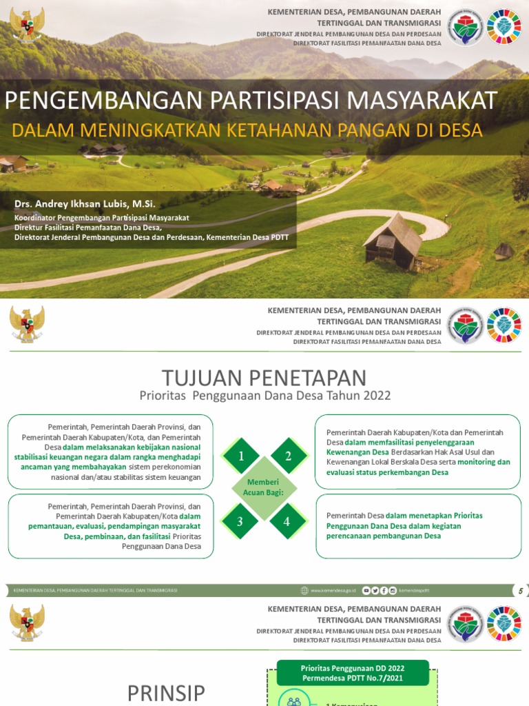 Paparan Pengembangan Partisipasi Masyarakat Dalam Meningkatkan Ketahanan Pangan Di Desa | PDF