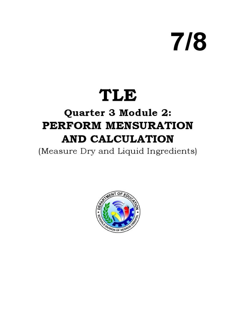 Perform Mensuration and Calculation: Quarter 3 Module 2 | PDF | Cakes ...