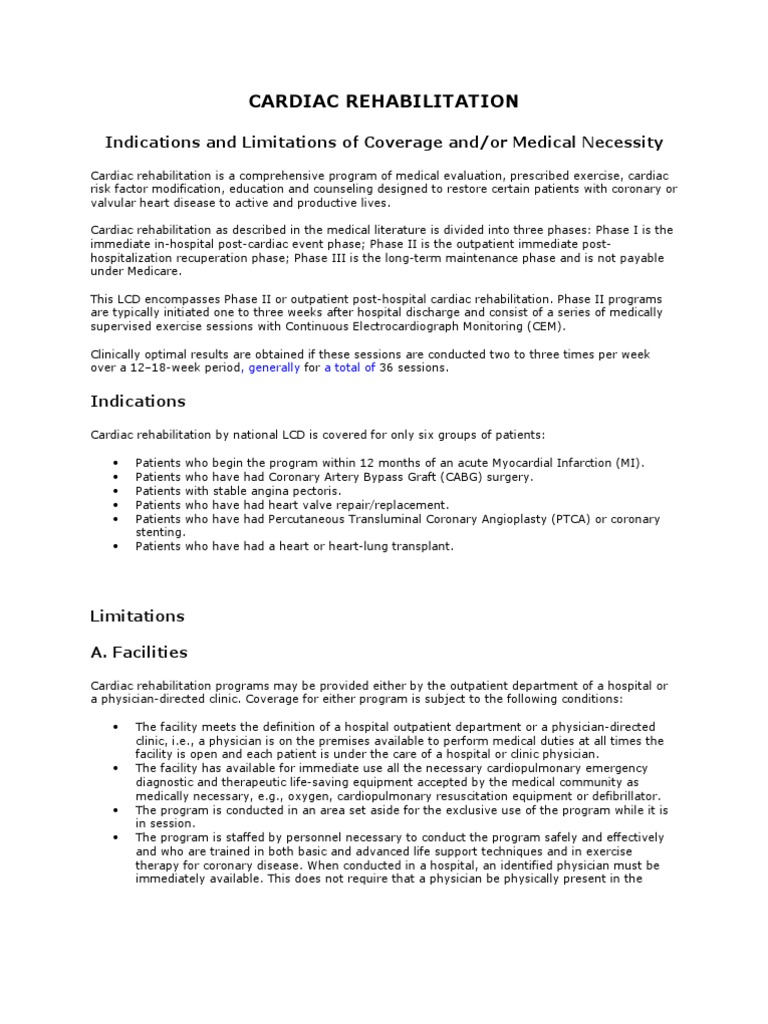 Cardiac Rehabilitation | PDF | Coronary Artery Disease | Heart