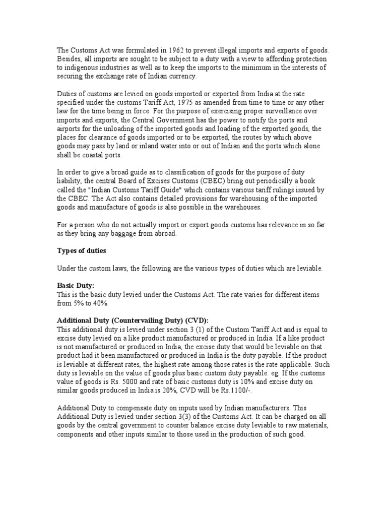 Custom Duty PDF Dumping Pricing Policy Tariff