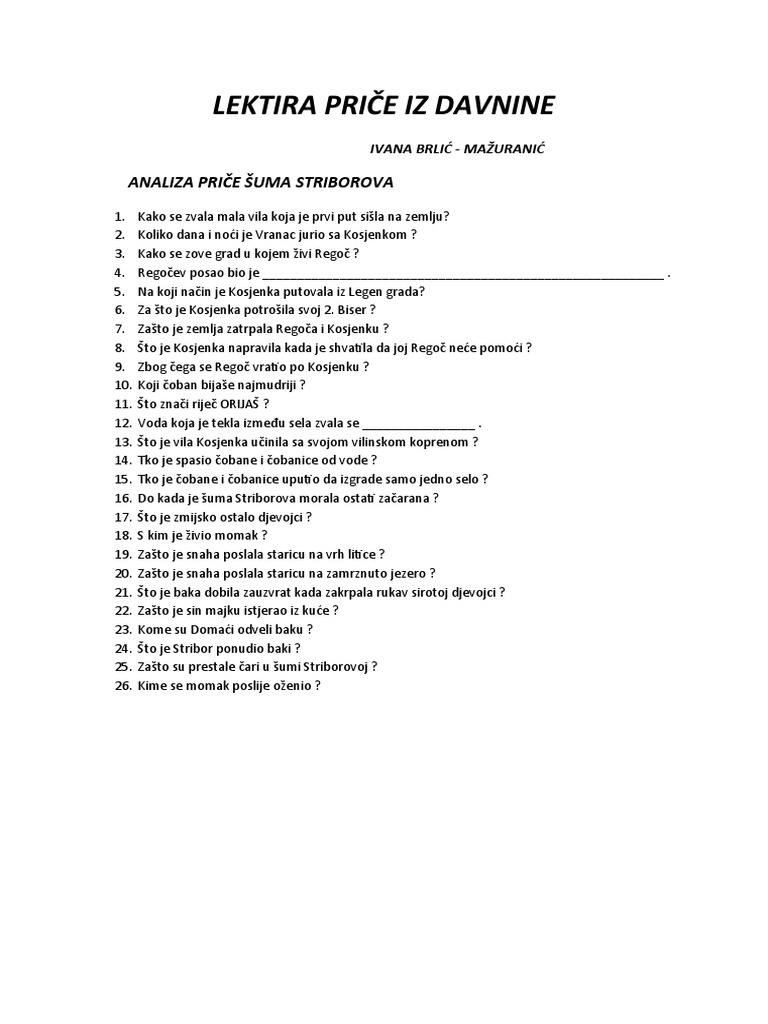 Priče Iz Davnine | PDF