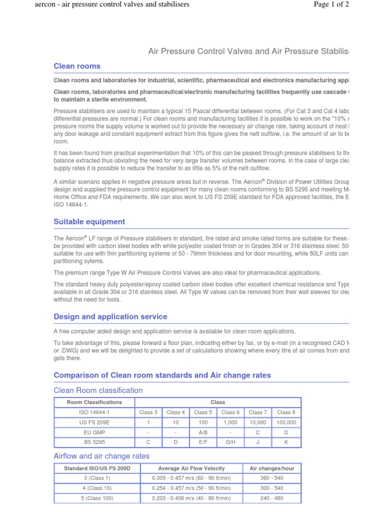 Cleanroom Air Change | PDF | Chemical Engineering | Building Engineering