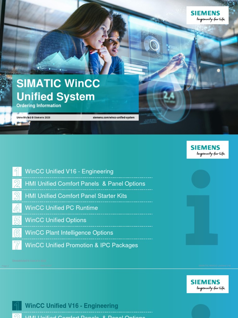 Simatic Wincc Unified System: Ordering Information | PDF | Personal ...