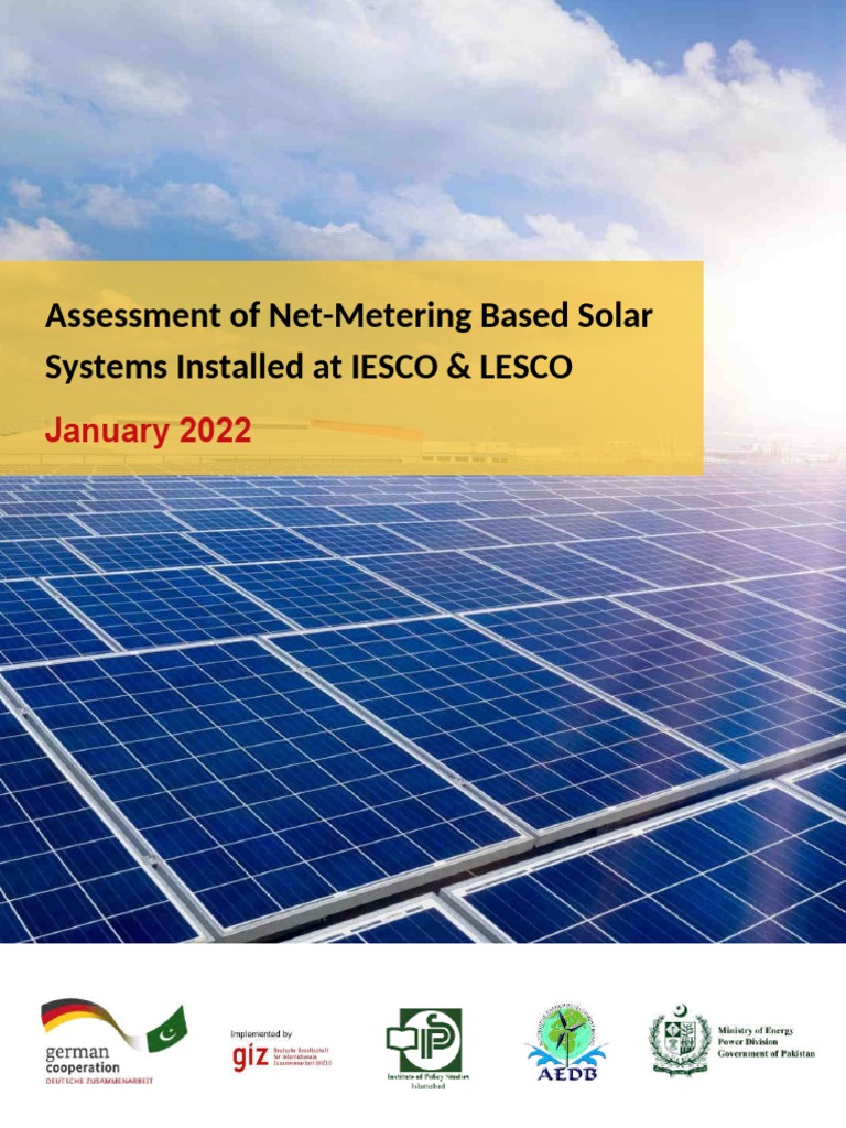 Assessment of Net-Metering Based Solar Systems Installed at IESCO ...