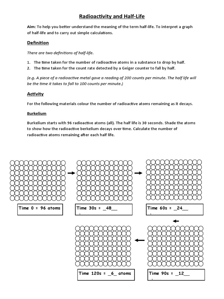 Radioactivity and Half Life | PDF | Radioactive Decay | Chemical Elements