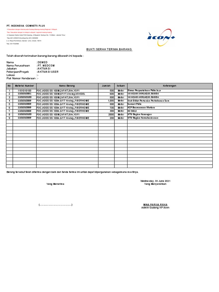 Form Gi Kabel Medcom (Vidya) | PDF