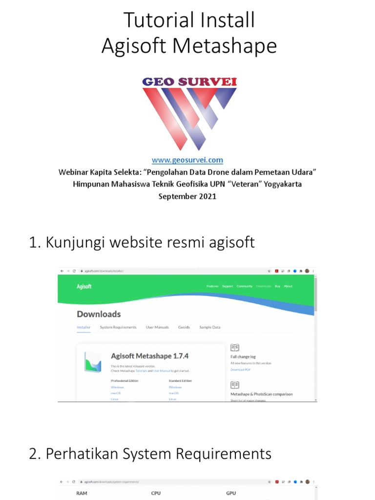 Tutorial Install Agisoft | PDF