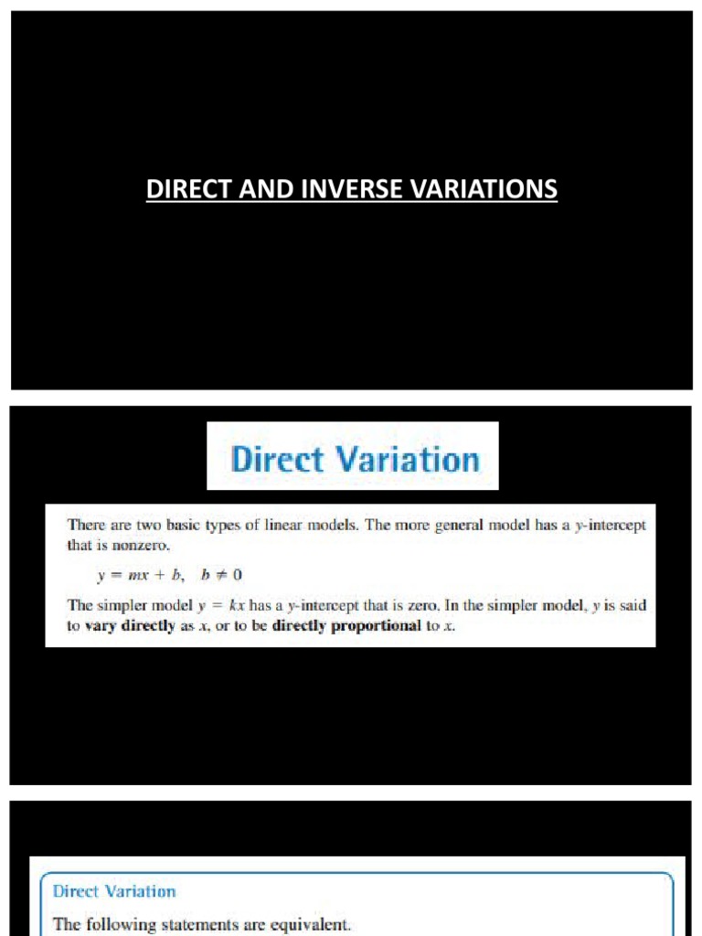 Direct and Inverse Variations | PDF