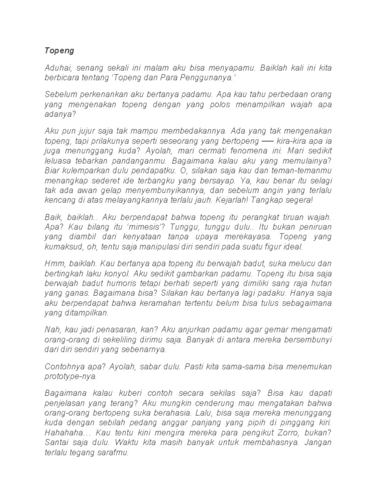 Contoh Monolog - Topeng | PDF