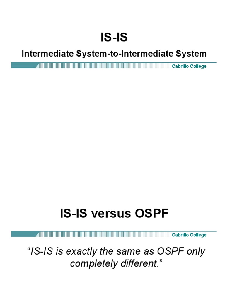 Is-Is: Intermediate System-to-Intermediate System | PDF | Routing ...