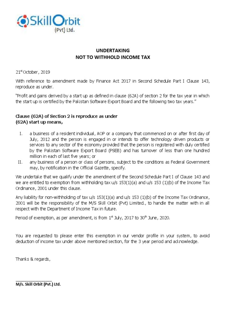 Exemption Letter | PDF