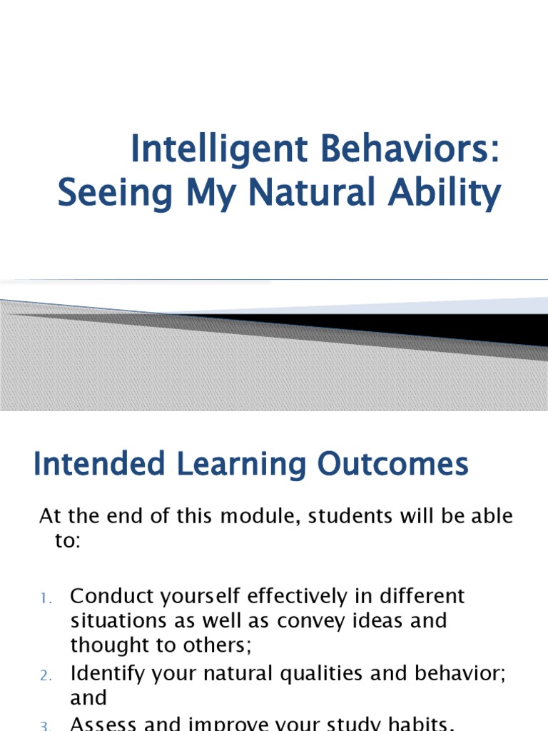 Intelligent Behaviors Seeing My Natural Ability | Download Free PDF ...