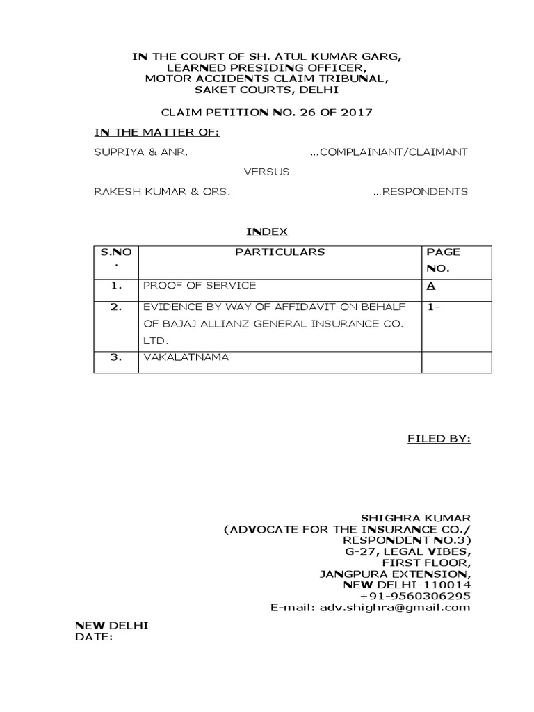 Respondent Evidence by Way of Evidenc Sample | PDF | Affidavit | Legal ...