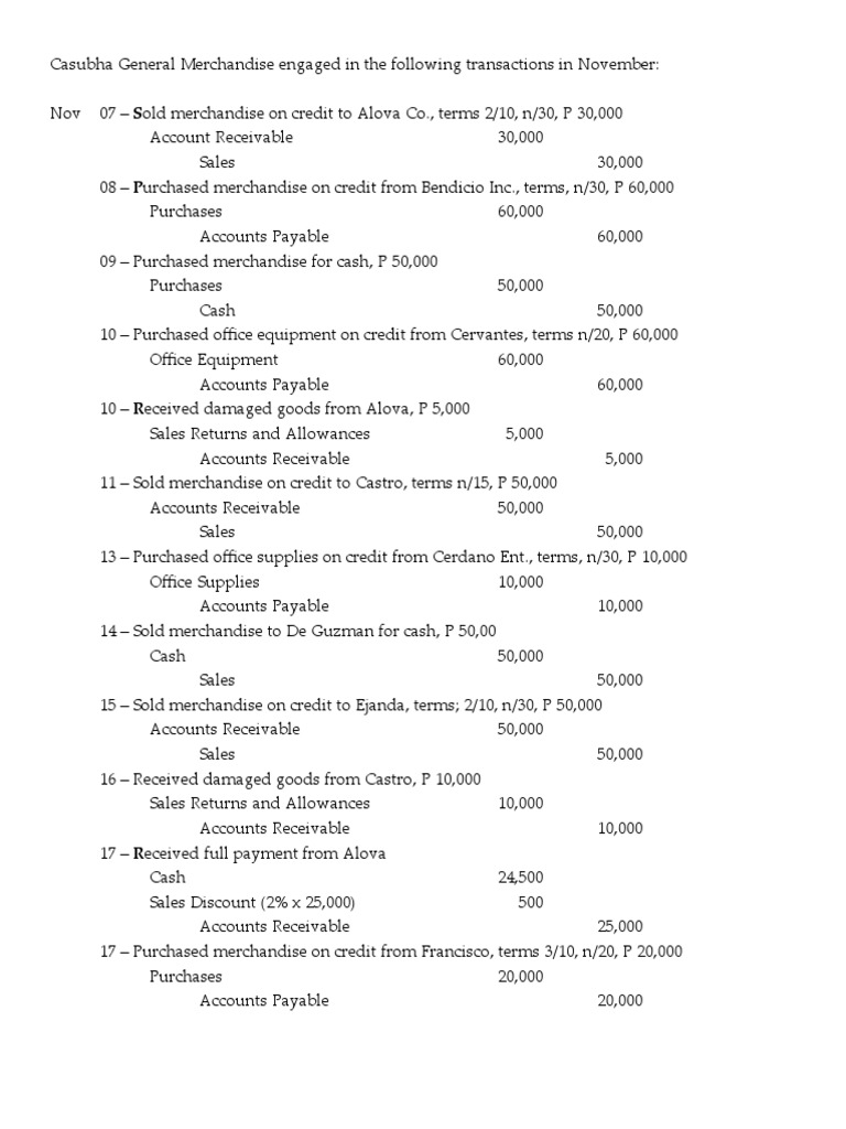 Merchandising Problem Answer | PDF | Accounts Payable | Corporations