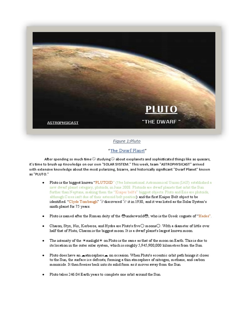 1:pluto: The Dwarf Planet | PDF | Science & Mathematics