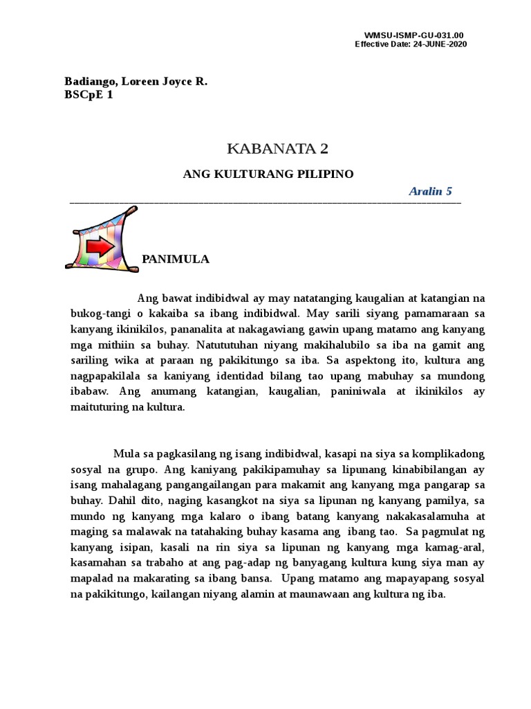 Fil 101 Modyul Aralin 5 | PDF