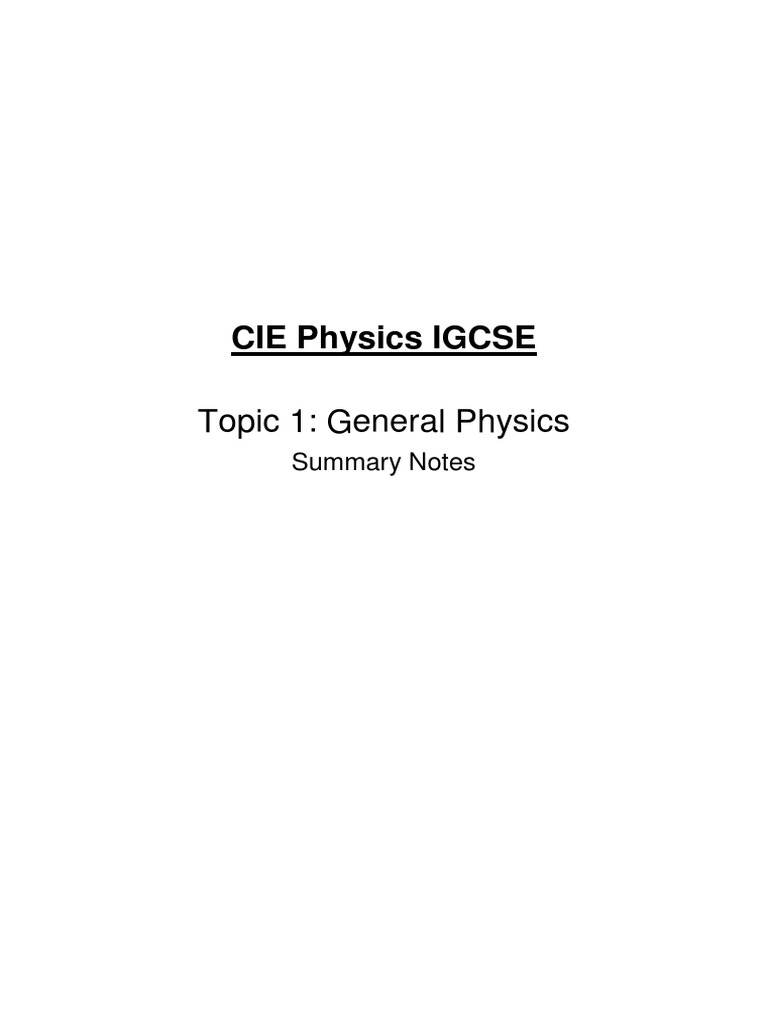 CIE Physics IGCSE | PDF | Force | Acceleration