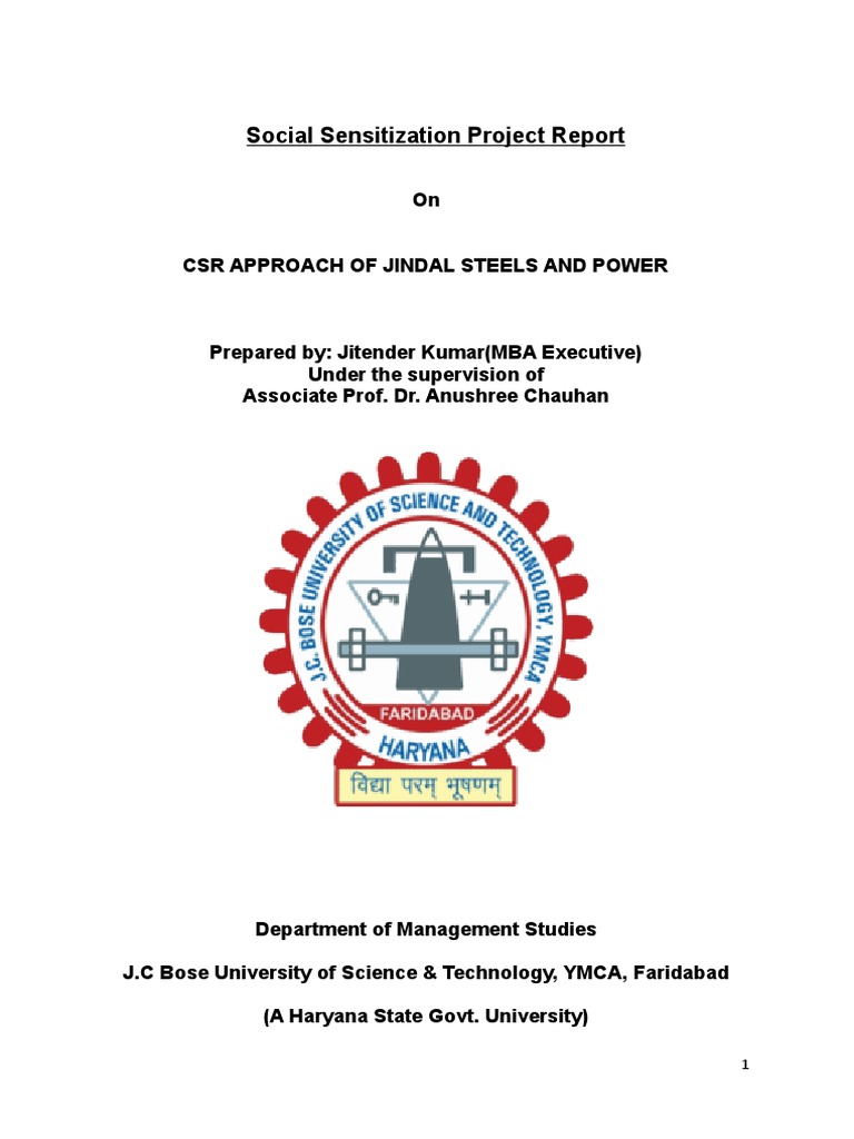 CSR Jindal Steel and Power | PDF | Corporate Social Responsibility | Sustainability