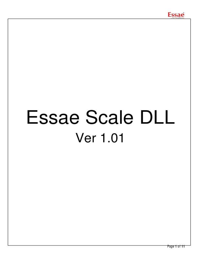 Essae Scale Utility Manual | PDF | Data Type | Microsoft Windows