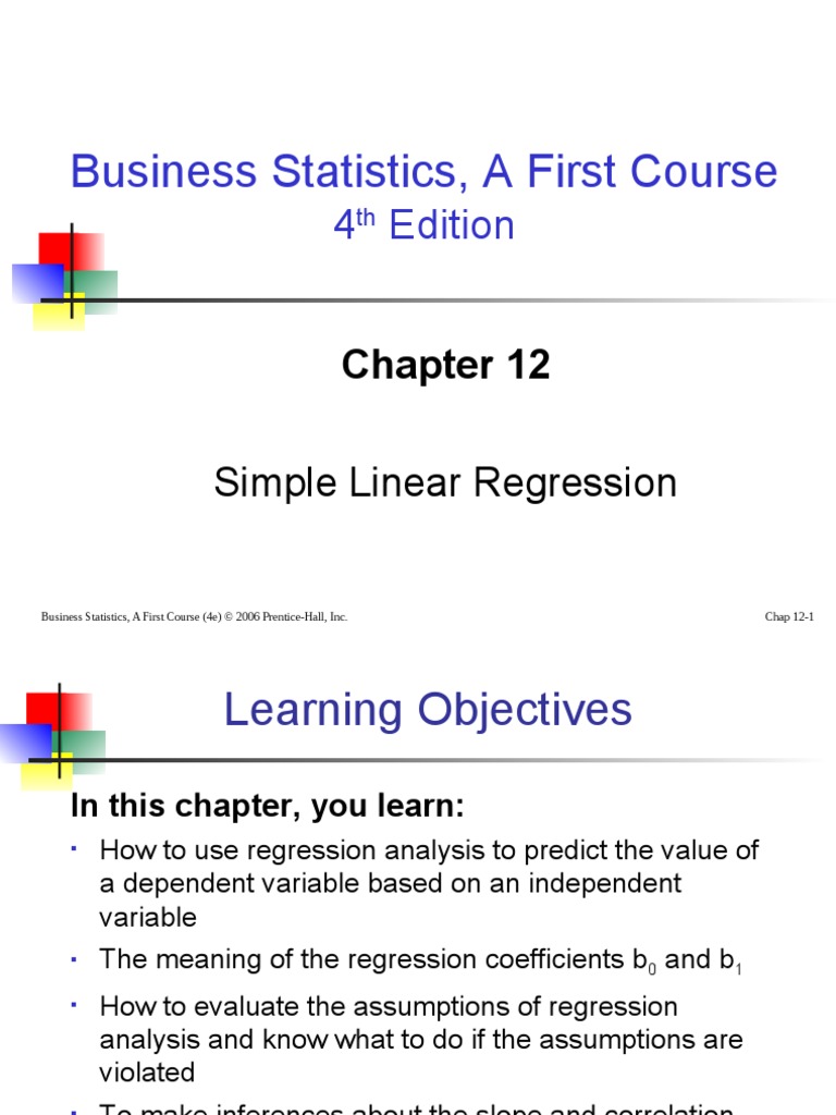 Chapter 12 - Simple Linear Regression | PDF | Errors And Residuals | Regression Analysis