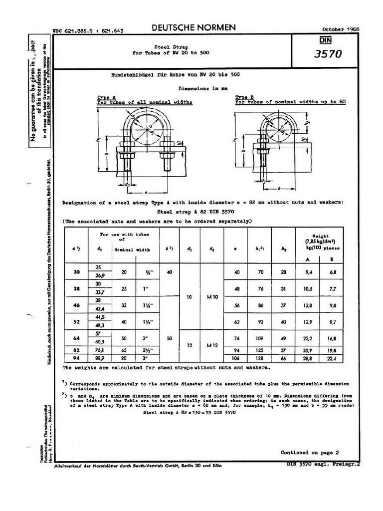 DIN 3570 - Grampo U | PDF