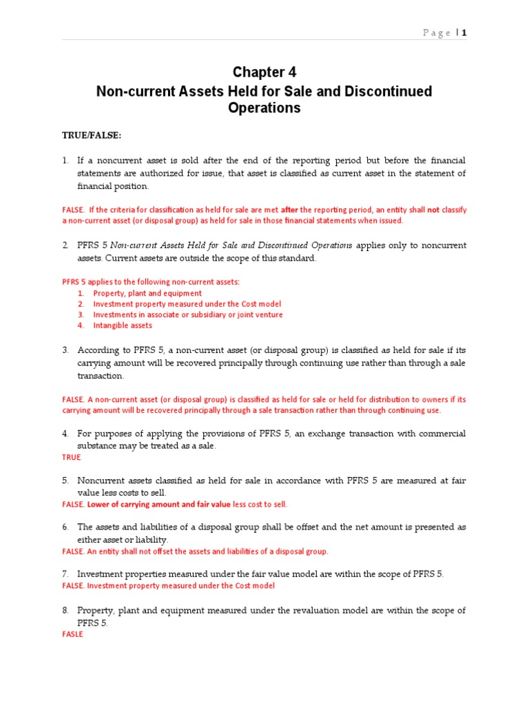 Non-Current Assets Held For Sale and Discontinued Operations | Download ...
