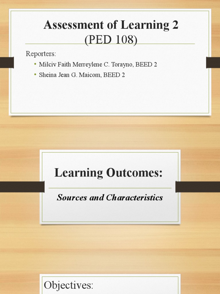 Assessment of Learning 2 | PDF | Learning | Teachers