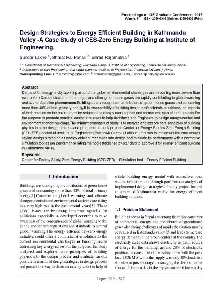 Design Strategies To Energy Efficient Building in Kathmandu Valley - A ...