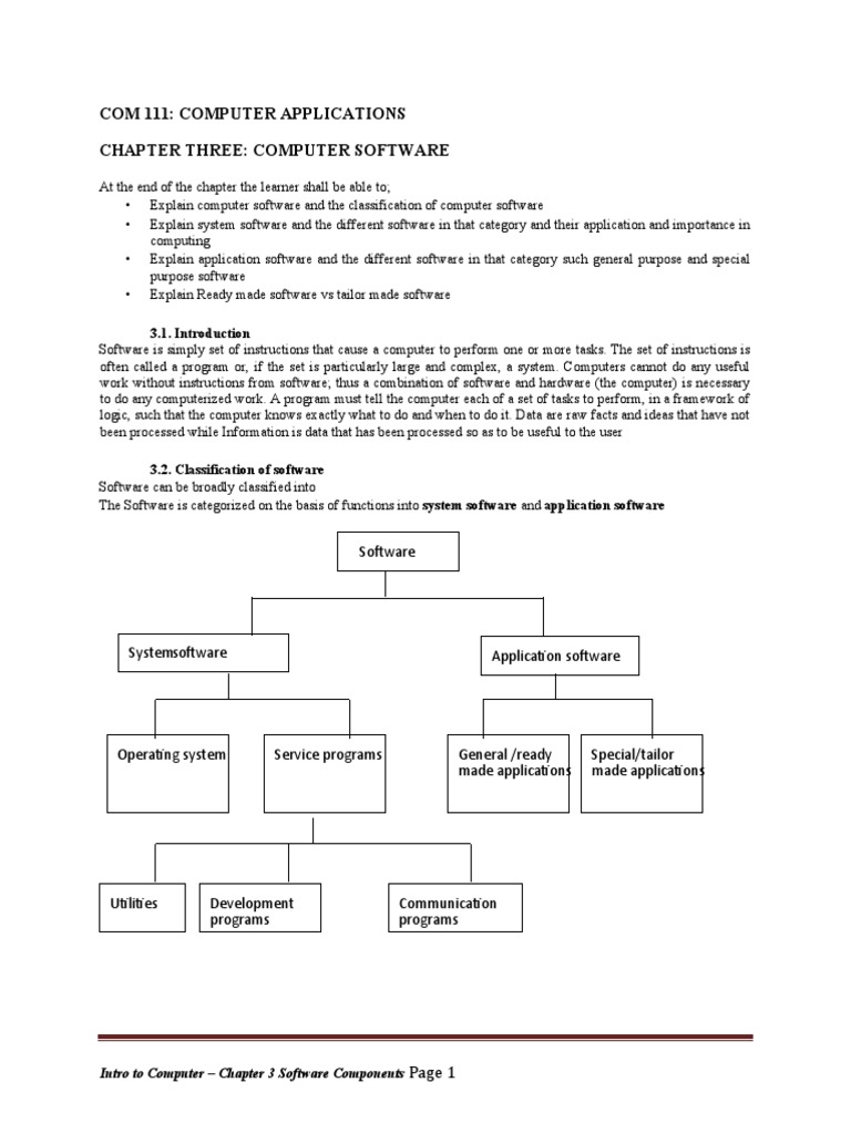 Chapter 3 - Computer Software | PDF | Computer Data Storage | Operating System