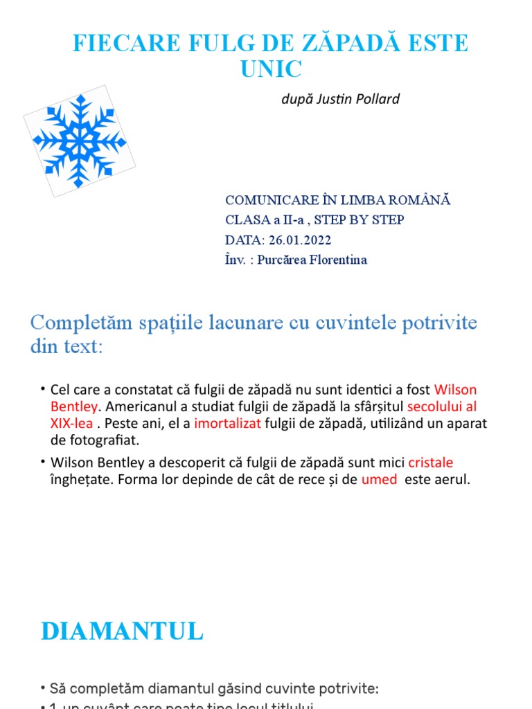 Fiecare Fulg de Zăpadă Este Unic II | PDF