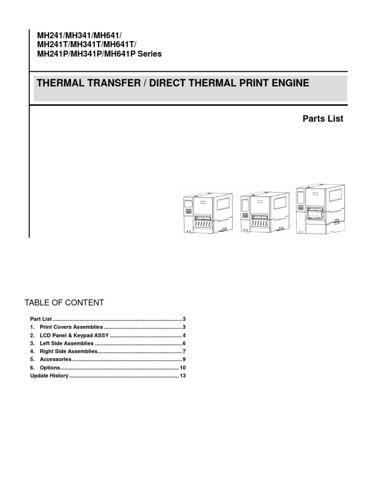 Thermal Transfer / Direct Thermal Print Engine: MH241/MH341/MH641 ...