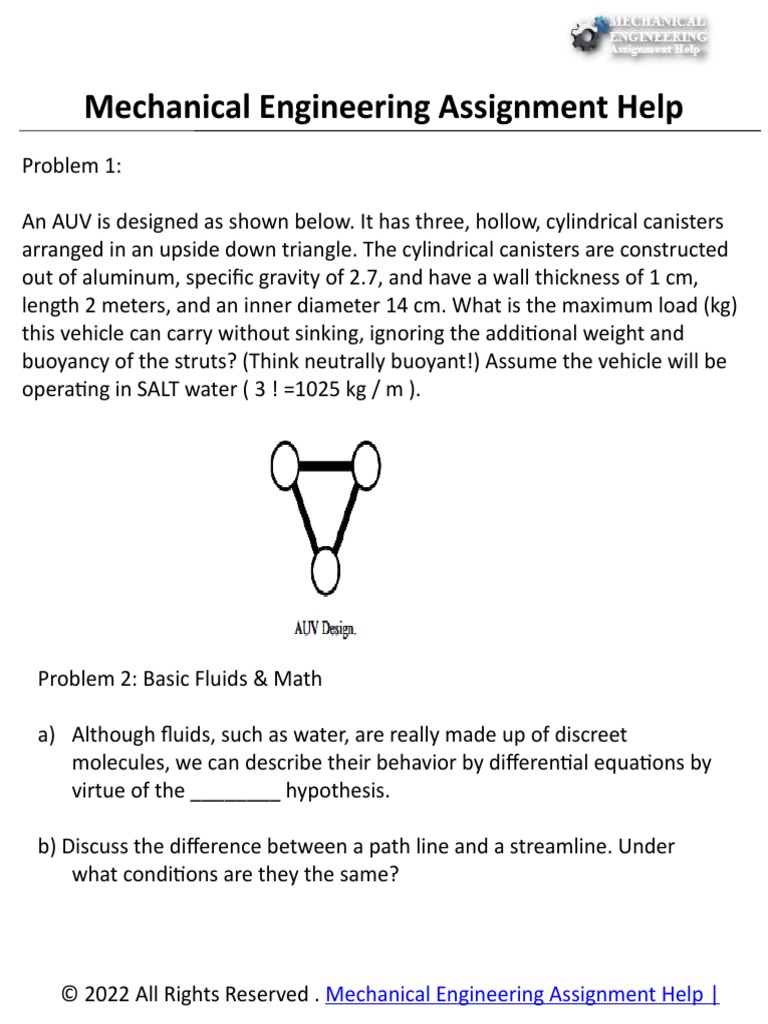 Mechanical Engineering Assignment Help | PDF | Fluid Dynamics ...