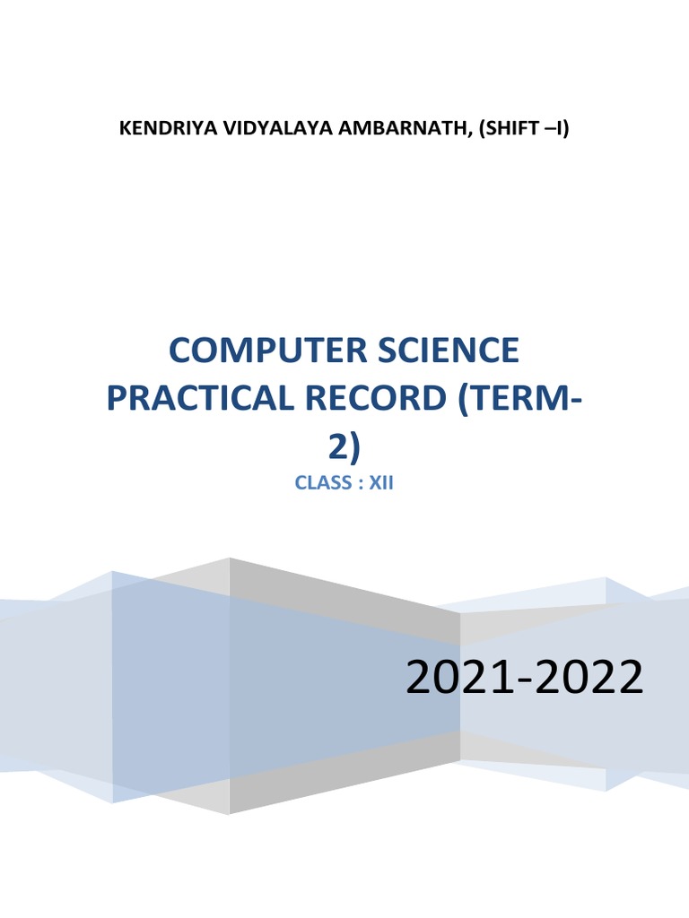XII CS Term2 Practical Solution | PDF | Table (Database) | Data Management