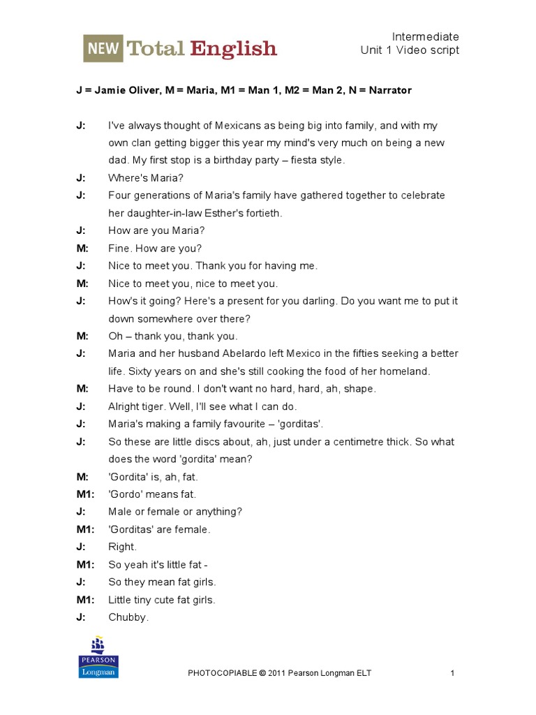 617 - 9 - New Total English Intermediate. SB VideoScripts | PDF ...