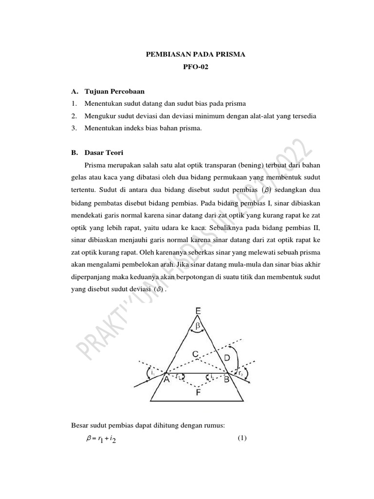 Modul Pembiasan Pada Prisma | PDF