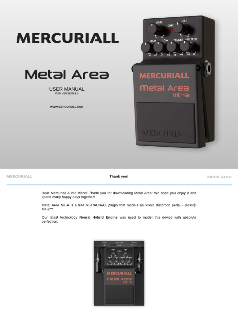 Metal Area User Guide | PDF | Sound Recording | Computer Engineering
