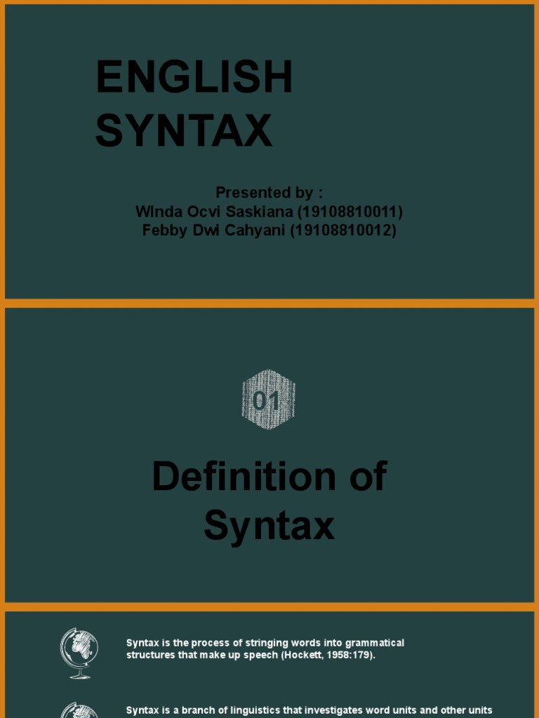 Syntax - Winda and Febby | PDF | Phrase | Predicate (Grammar)