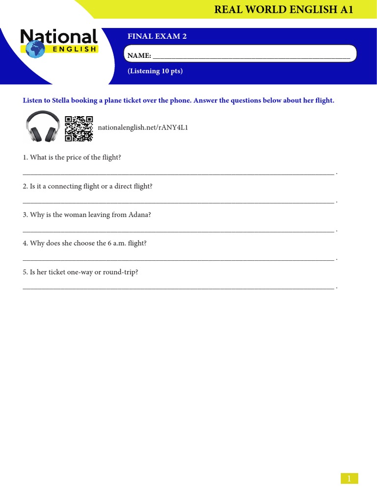 Real World English A1 Final 2 | PDF