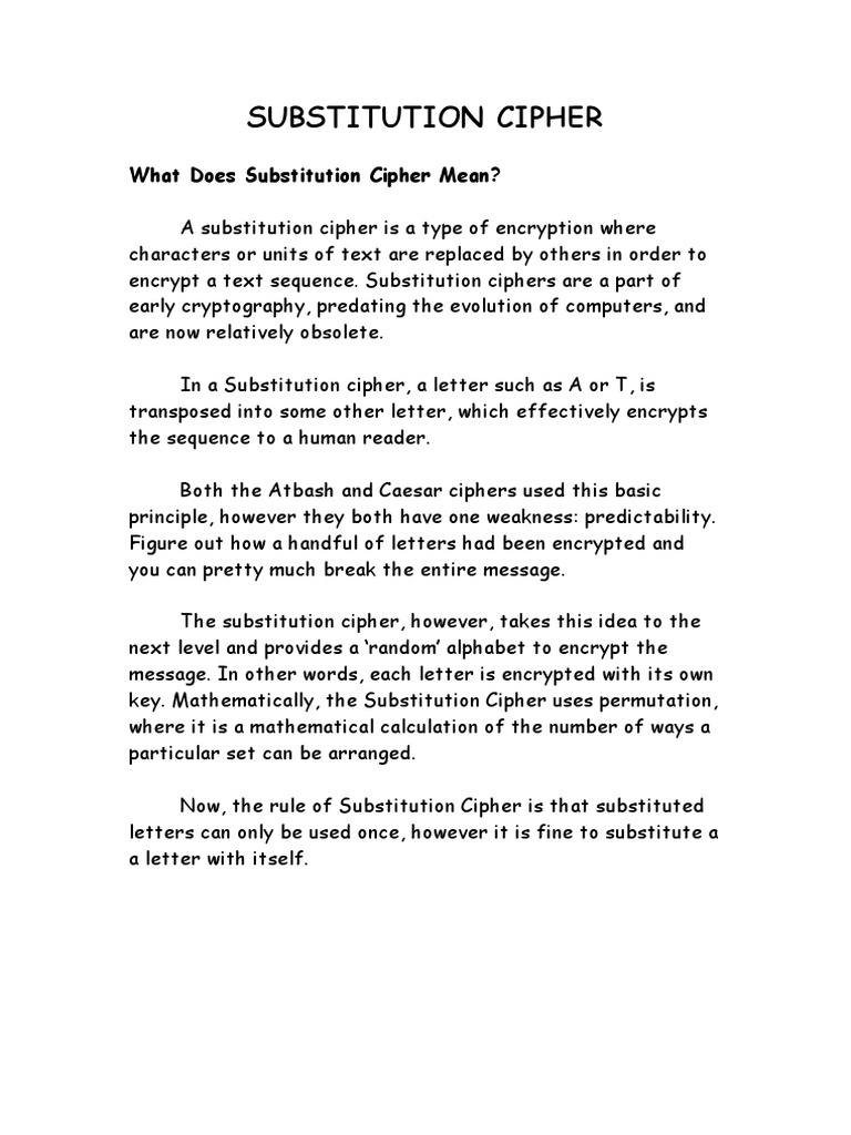 Substitution Cipher Explained | PDF